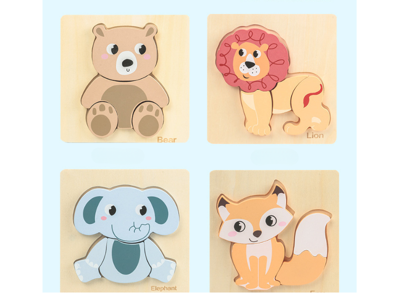 Wooden Animal Puzzle Set of 4 – busyboard.com.au