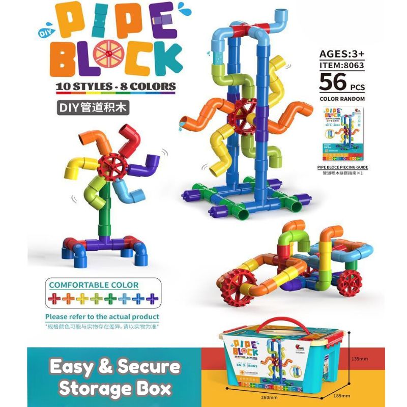 Pipe Blocks Building Set 56Pc – busyboard.com.au