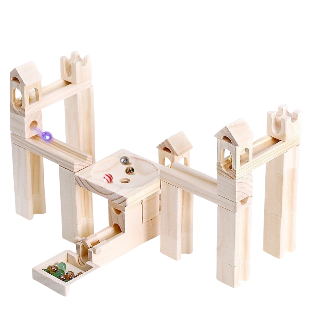 Wooden Marble Run Set 80Pcs – busyboard.com.au